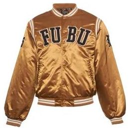 Collegejacke Fubu "Fubu Herren FM233-001-1 College Satin Varsity Jacket" Gr. S, braun (brown/black/creme) Herren Jacken