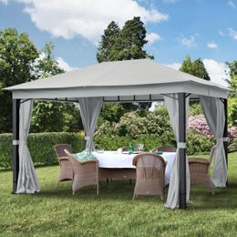 TOOLPORT 3x4 m Softtop Gartenpavillon, inkl. 4 Seitenteile, stone - (300046)