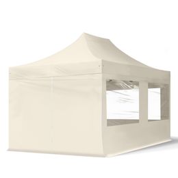 TOOLPORT 3x4,5m Stahl Faltpavillon, inkl. 4 Seitenteile, creme - (59043)