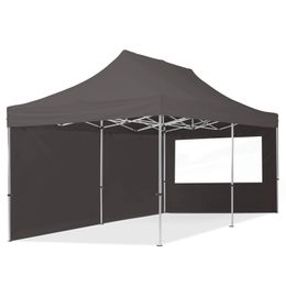 TOOLPORT 3x6m Aluminium Faltpavillon, inkl. 2 Seitenteile, dunkelgrau - (59024)