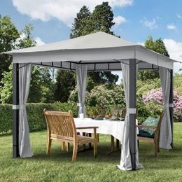 TOOLPORT 3x3 m Softtop Gartenpavillon, inkl. 4 Seitenteile, stone - (300044)