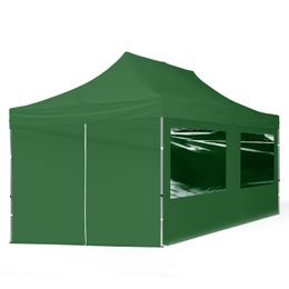 TOOLPORT 3x6m Aluminium Faltpavillon, inkl. 4 Seitenteile, dunkelgrün - (59027)