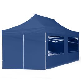 TOOLPORT 3x6m Aluminium Faltpavillon, inkl. 4 Seitenteile, dunkelblau - (59020)