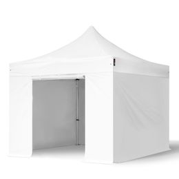 TOOLPORT 3x3m Aluminium Faltpavillon, inkl. 4 Seitenteile, weiß - (600136)