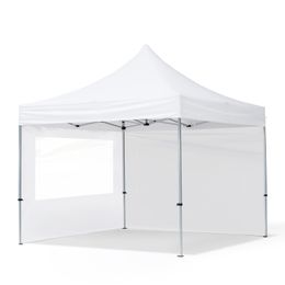 TOOLPORT 3x3m Aluminium Faltpavillon, inkl. 2 Seitenteile, weiß - (59017)