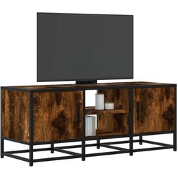 TV-Schrank Räuchereiche 100x35x41 cm Holzwerkstoff und Metall