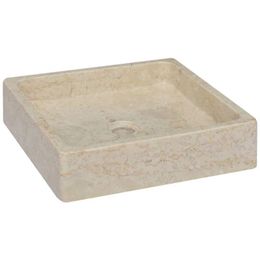 Waschbecken Creme 40x40x10 cm Marmor vidaXL