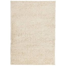 vidaXL - Shaggy-Teppich pamplona Hochflor Modern Golden 140x200 cm