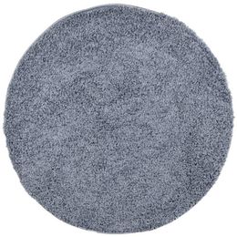 Teppich Shaggy Hochflor Modern Blau ø 200 cm vidaXL