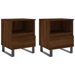 Nachttische 2 Stk. Braun Eichen-Optik 40x35x50 cm Holzwerkstoff vidaXL