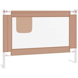 Kleinkind-Bettschutzgitter Taupe 90x25 cm Stoff vidaXL