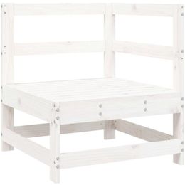 Garten-Ecksofa Weiß Massivholz Kiefer vidaXL