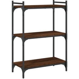 Bücherregal 3 Böden Braun Eichen-Optik 60x30x86cm Holzwerkstoff vidaXL