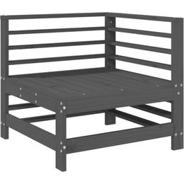 Garten-Ecksofa Grau Massivholz Kiefer vidaXL