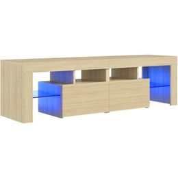 TV-Schrank mit LED-Beleuchtung Sonoma-Eiche 140x36,5x40 cm vidaXL