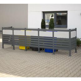 Mülltonnenverkleidung Planum 5er Box anthrazit 80 x 400 x 120 cm (b x t x h) - WESTMANN