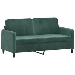 vidaXL - 2-Sitzer-Sofa Dunkelgrün 140 cm Samt