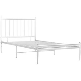 vidaXL - Bett Weiß Metall 100x200 cm