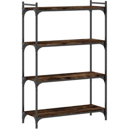 Bücherregal 4 Böden Räuchereiche 80x30x120 cm Holzwerkstoff vidaXL