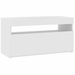 TV-Schrank mit LED-Leuchten Weiß 75x35x40 cm vidaXL