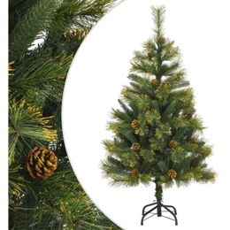 Künstlicher Weihnachtsbaum Klappbar mit Zapfen 150 cm vidaXL