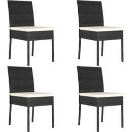 vidaXL - Garten-Essstühle 4 Stk. Poly Rattan Schwarz