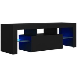 vidaXL - TV-Schrank mit LED-Leuchten Schwarz 120x35x40 cm