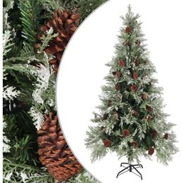 Weihnachtsbaum mit Zapfen Grün und Weiß 225 cm pvc & pe vidaXL