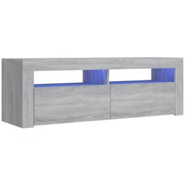 TV-Schrank mit LED-Leuchten Grau Sonoma 120x35x40 cm vidaXL