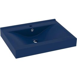 vidaXL - Luxus-Waschbecken mit Hahnloch Matt-Dunkelblau 60x46 cm Keramik