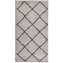 vidaXL - Teppich Shaggy Hochflor Modern Beige und Anthrazit 80x150 cm