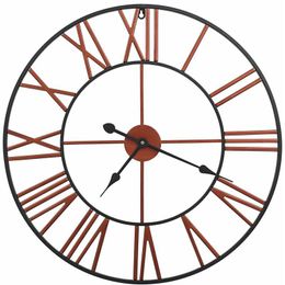 vidaXL - Wanduhr Metall 58 cm Rot