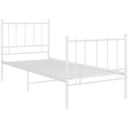 vidaXL - Bett Weiß Metall 100x200 cm