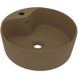 Luxus-Waschbecken mit Überlauf Matt Creme 36x13 cm Keramik vidaXL