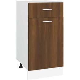 vidaXL - Unterschrank mit Schublade Braun Eichen-Optik 40x46x81,5 cm