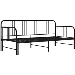 Tagesbett Ausziehbar Schwarz Metall 90x200 cm vidaXL