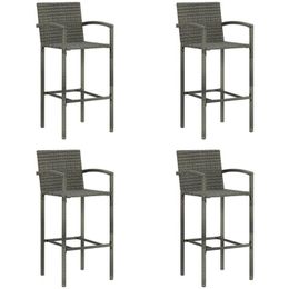 Barhocker 4 Stk. Grau Poly Rattan vidaXL