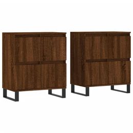 vidaXL - Sideboards 2 Stk. Braun Eichen-Optik Holzwerkstoff