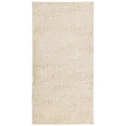 vidaXL - Teppich Shaggy Hochflor Modern Golden 100x200 cm