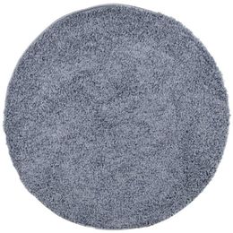 Teppich Shaggy Hochflor Modern Blau Ø 240 cm vidaXL