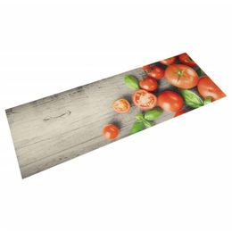 vidaXL - Küchenteppich Waschbar Tomaten 60x180 cm Samt