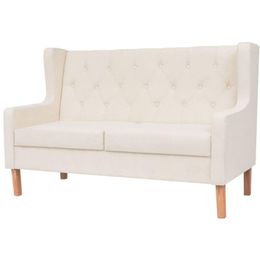 vidaXL - 2-Sitzer Sofa Stoff Cremeweiß