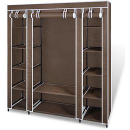 vidaXL - Stoffschrank mit Fächern und Stangen 45×150×176 cm Braun