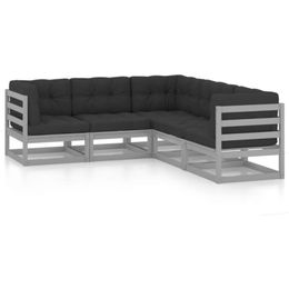 vidaXL - 5-tlg. Garten-Lounge-Set mit Kissen Kiefer Massivholz