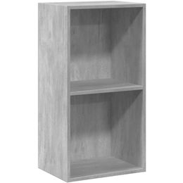 vidaXL - Bücherregal 2 Fächer Betongrau 40x30x76,5 cm Holzwerkstoff