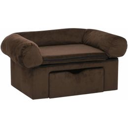 vidaXL - Hundesofa mit Schublade Braun 75x50x38 cm Plüsch