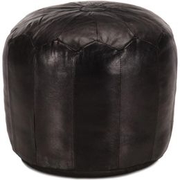 Pouf Schwarz 40 x 35 cm Echtes Ziegenleder vidaXL