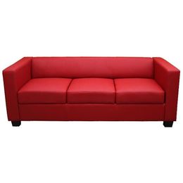 HHG - 3er Sofa Lille, Kunstleder rot