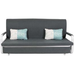 Schlafsofa HHG 530, Schlafcouch Couch Sofa, Schlaffunktion Bettkasten Liegefläche, 190x185cm Stoff/Textil dunkelgrau