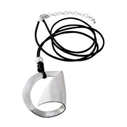 Kette mit Anhänger Firetti "Anhänger matt, Industriedesign" Halsketten Gr. Metall-Polyurethan, L: 92cm B: 3mm, schwarz (metallfarben-schwarz) Damen